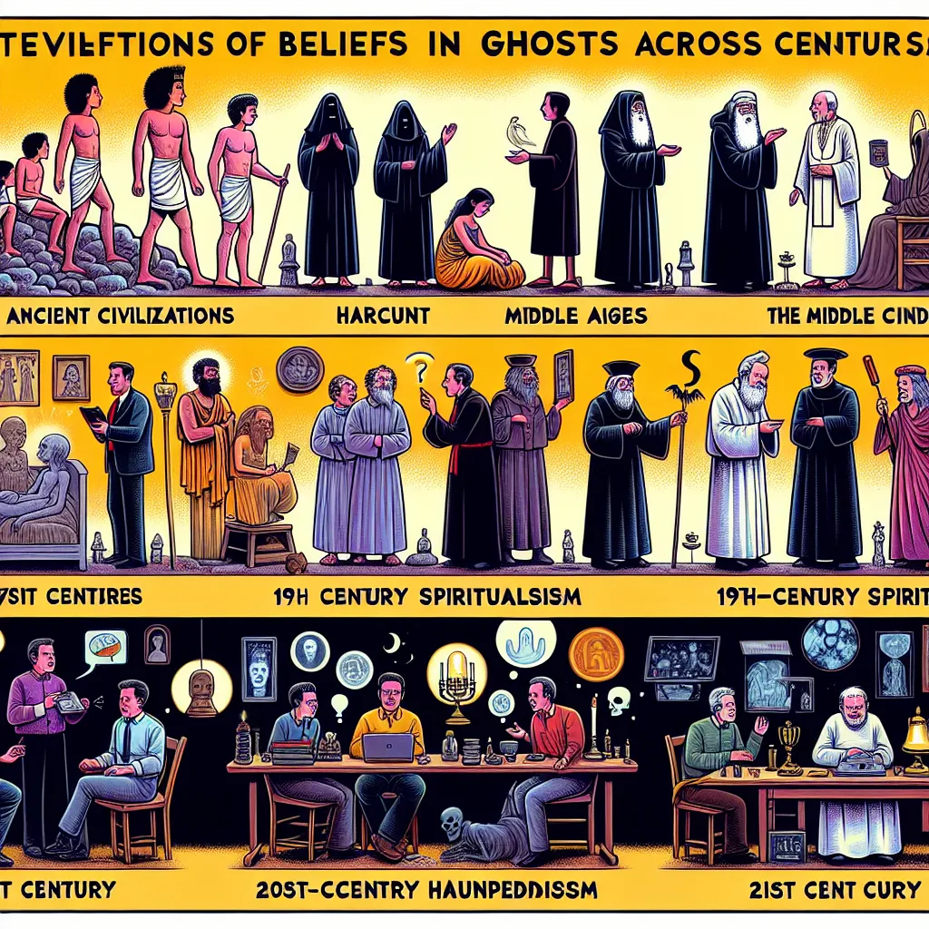 Ask AI: make bullet points of the history of ghosts for a history club ...