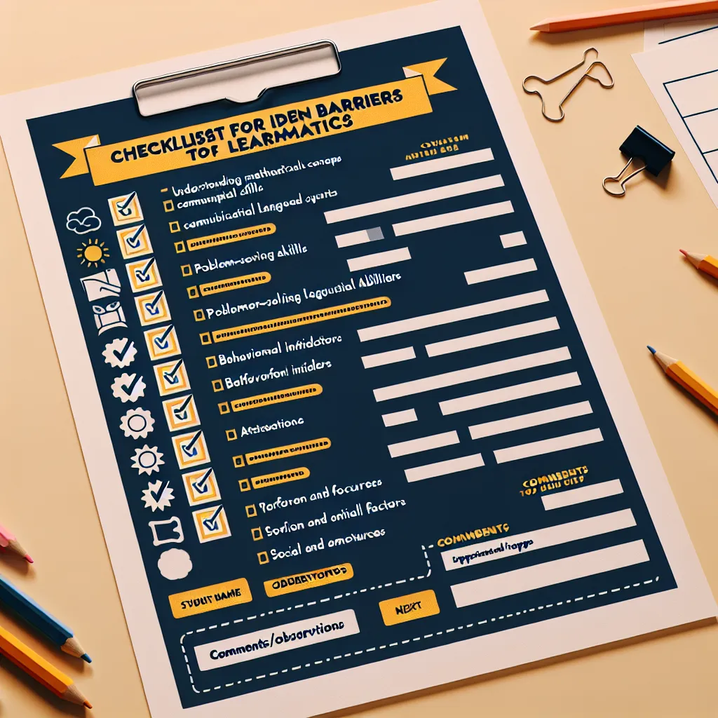 **Math Learning Barrier Checklist**