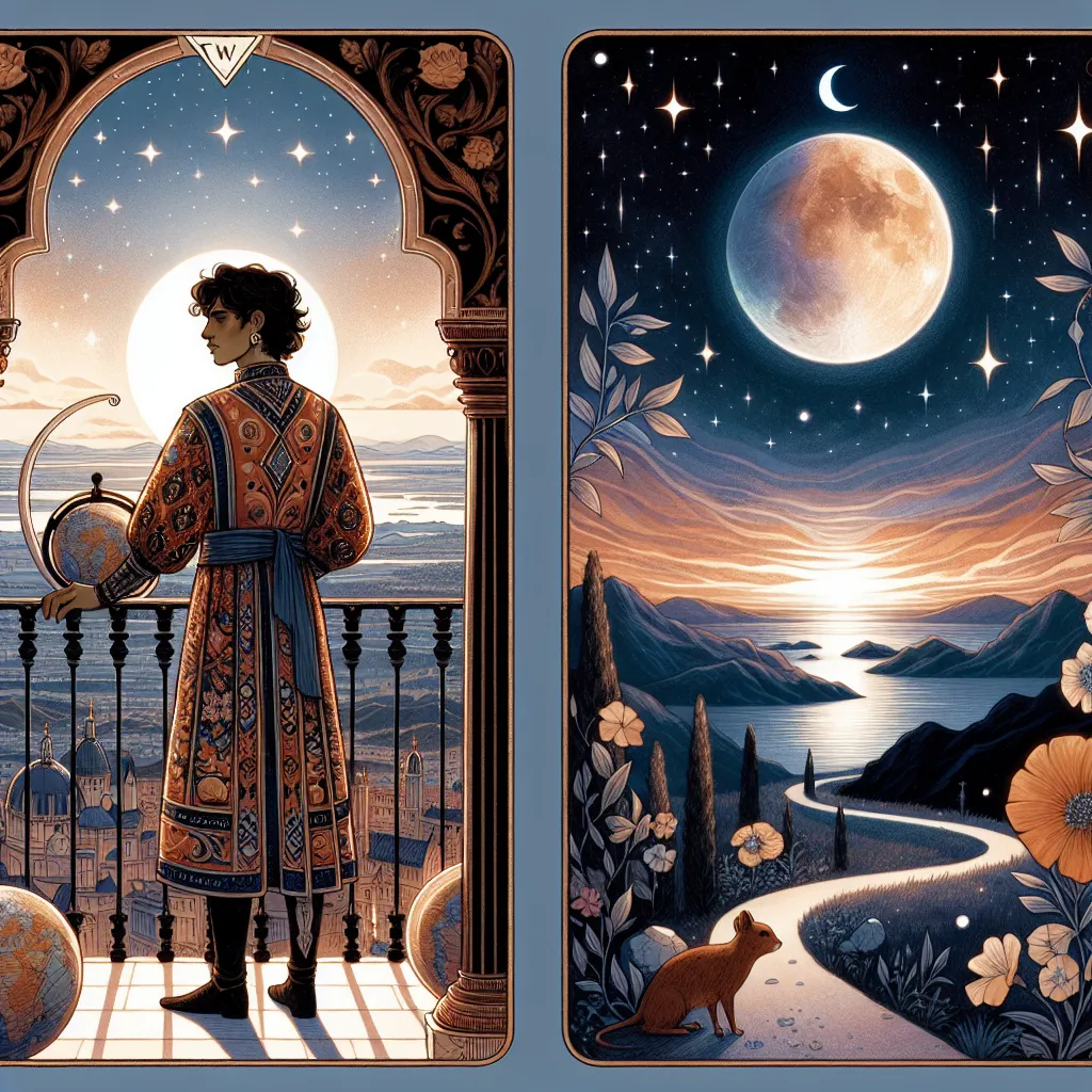 Ask AI: 2 of wands and the moon meaning in love reading combination